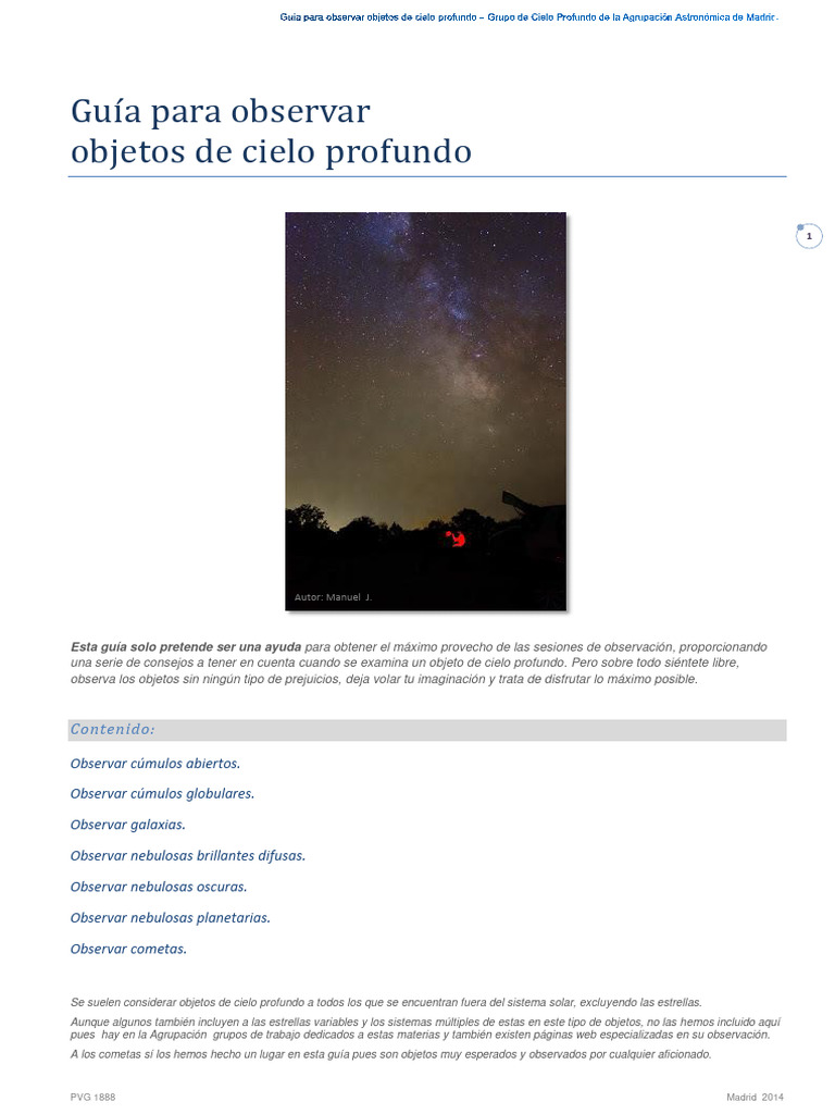 Guia para Observar Objetos de Cielo Profundo GCP de La AAM Hang | PDF ...