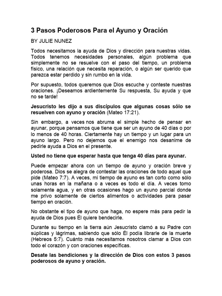 AYUNO | PDF | Oración | Rápido