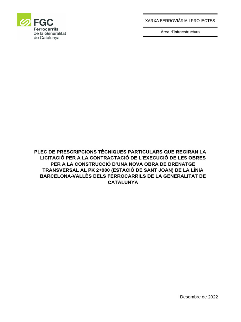 Plec de Prescripcions Tecniques Versio Finalista | PDF