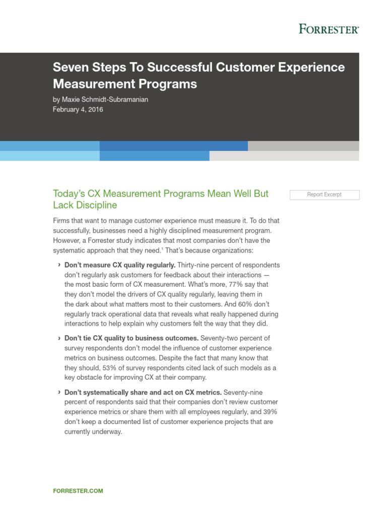 Forrester Seven Steps To Successful Customer Experience | PDF ...