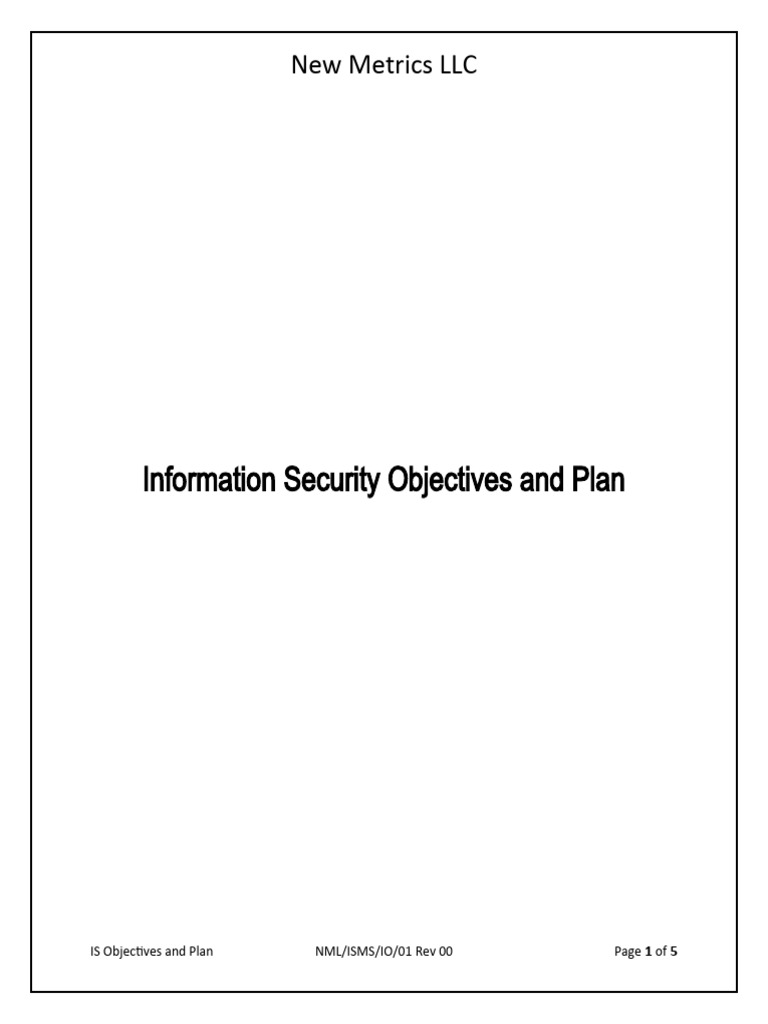 Information Security Objectives and Plans | PDF | Information Security ...