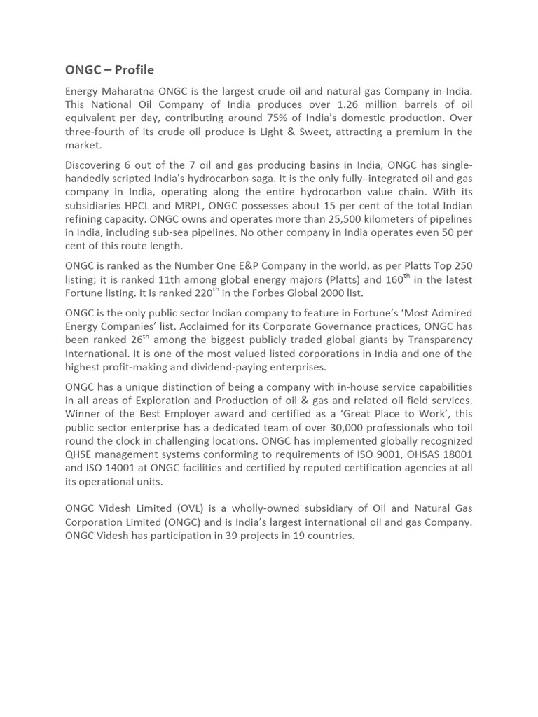 Our Sponsor ONGC | PDF