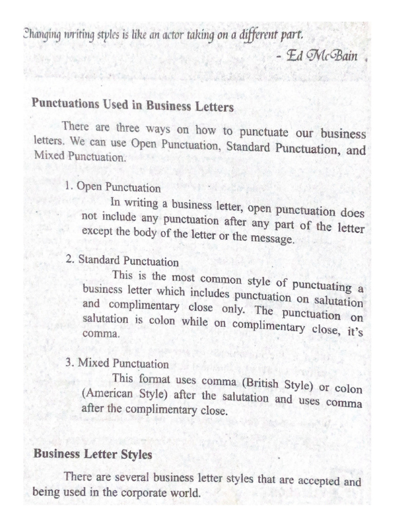 Bussiness Letter Styles Writing Memoranda | PDF
