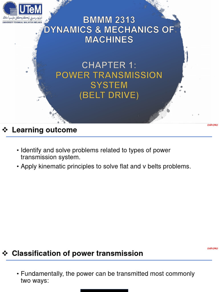 Chapter 1 - Belt - BMMM2313 | PDF | Belt (Mechanical) | Mechanical Engineering