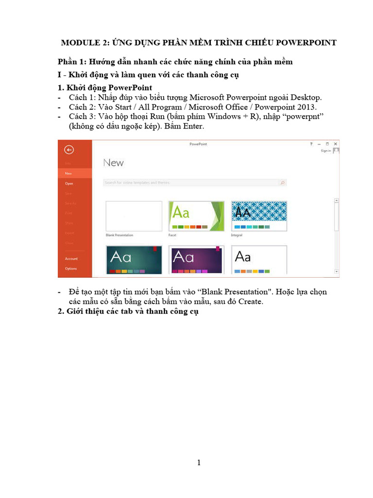 Hướng Dẫn Sử Dụng Microsoft PowerPoint 2013 | PDF