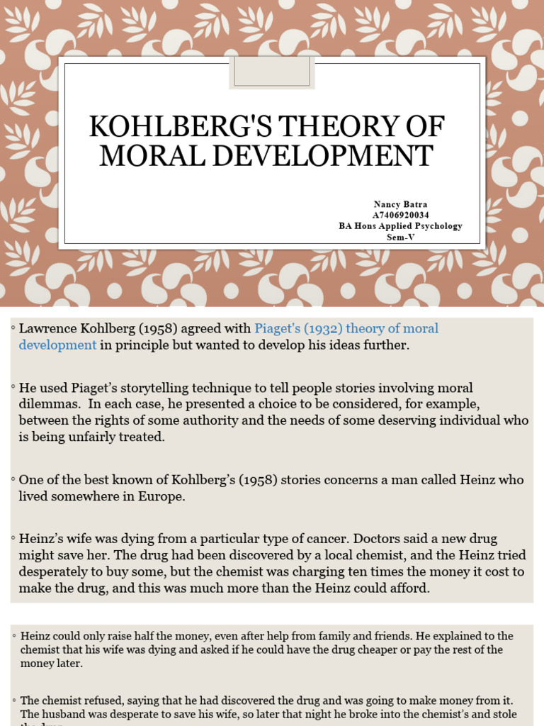 Kohlberg's Theory of Moral Development | PDF | Psychology | Social ...