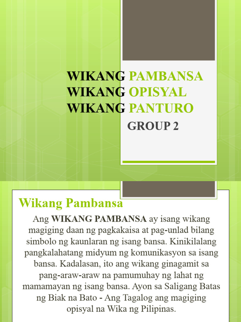 Reporting Wikang Pambansa | PDF