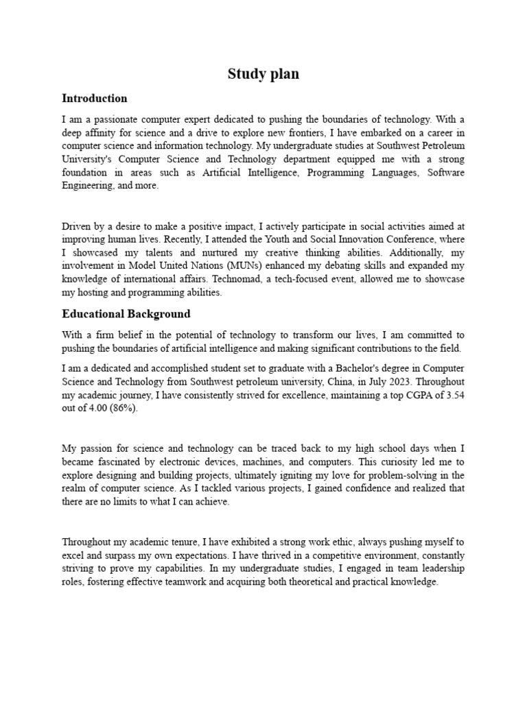 Study Plan CST | PDF | Deep Learning | Machine Learning