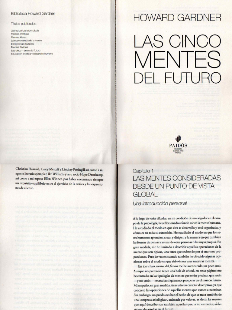 Howard Gardner - Las Cinco Mentes Del Futuro | PDF Howard Gardner - Las Cinco Mentes Del Futuro | PDF