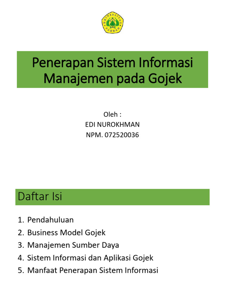 Tugas 2 Penerapan SIM Pada Gojek | PDF