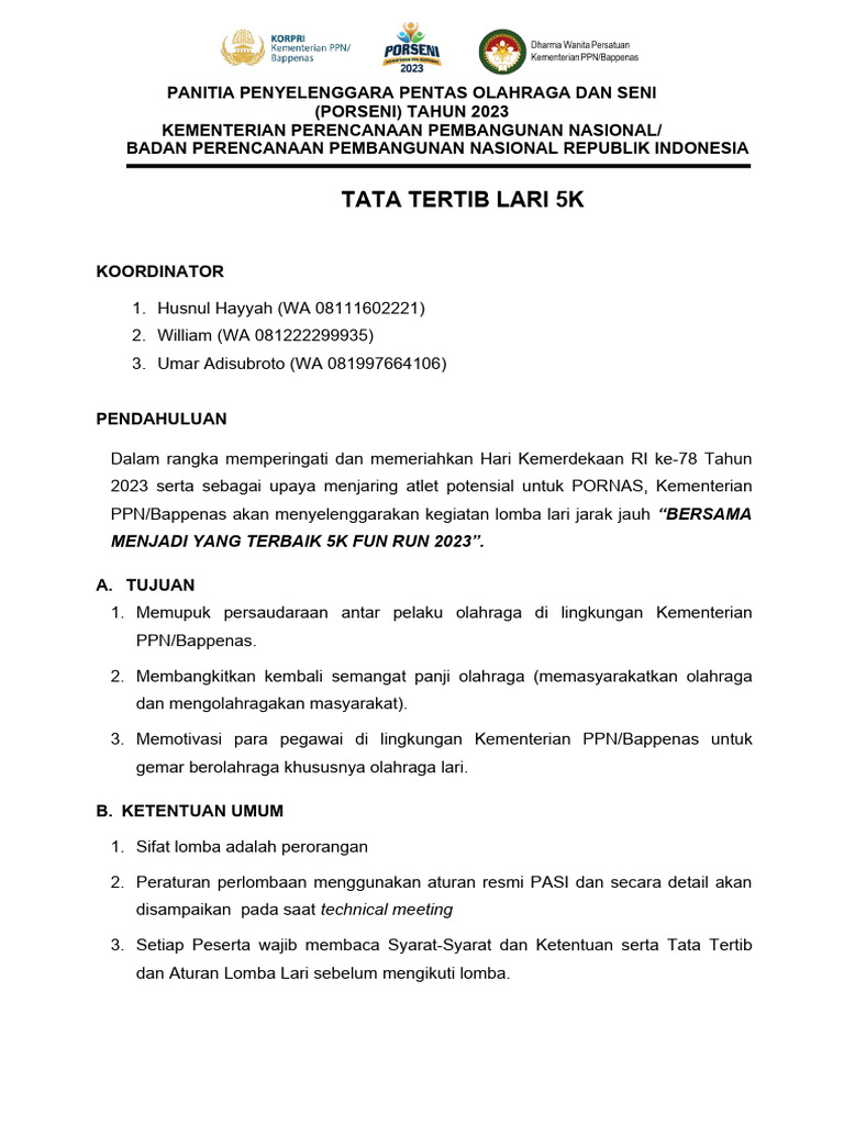 Tata Tertib Lari 5K | PDF