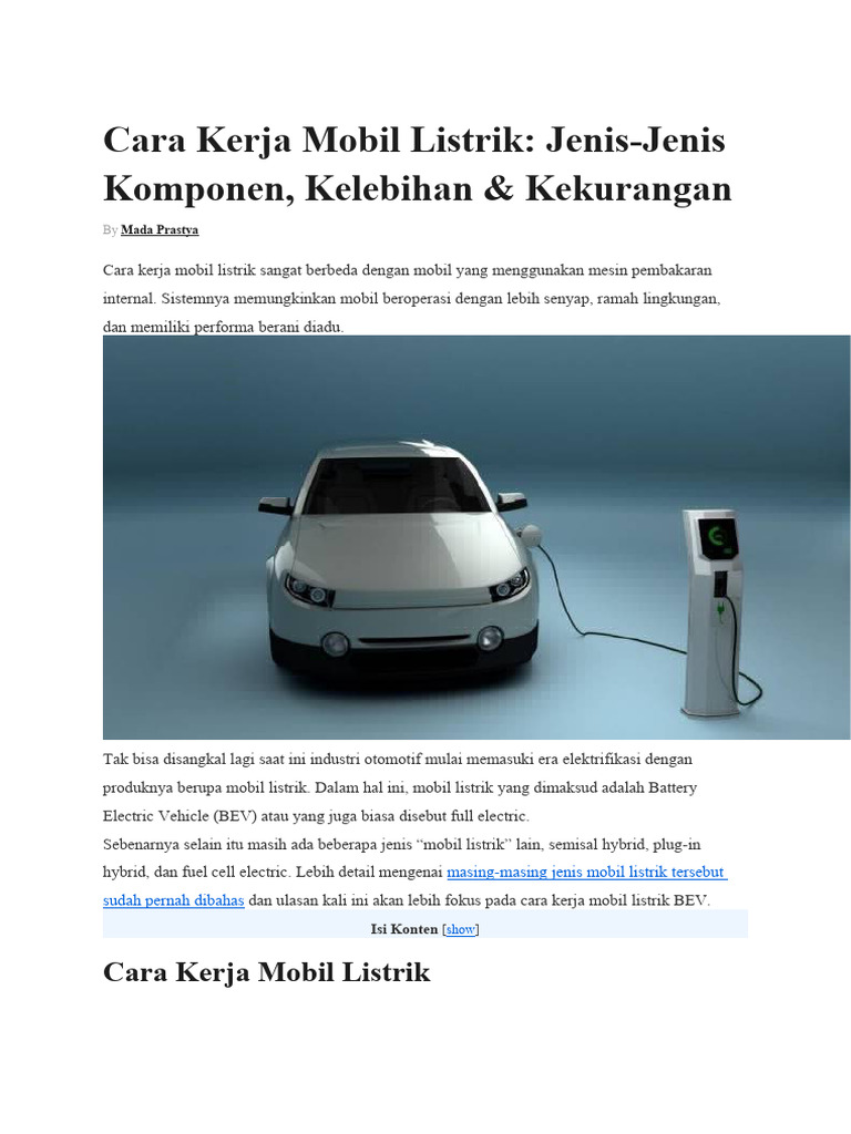 Cara Kerja Mobil Listrik | PDF
