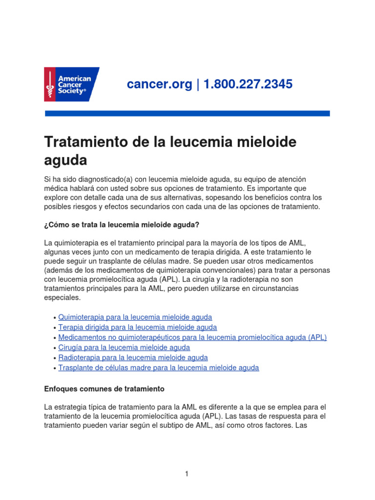 Tratameinto en Leucemia Mieloide Aguda | Descargar gratis PDF ...