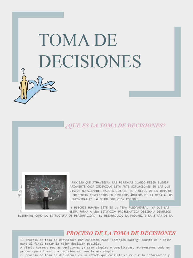 Toma de Decisiones | PDF | Toma de decisiones | Sicología