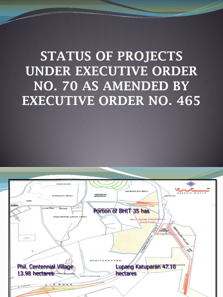 Status of Projects Under Eo 70 As Amended by Eo 465 | PDF | Natural ...