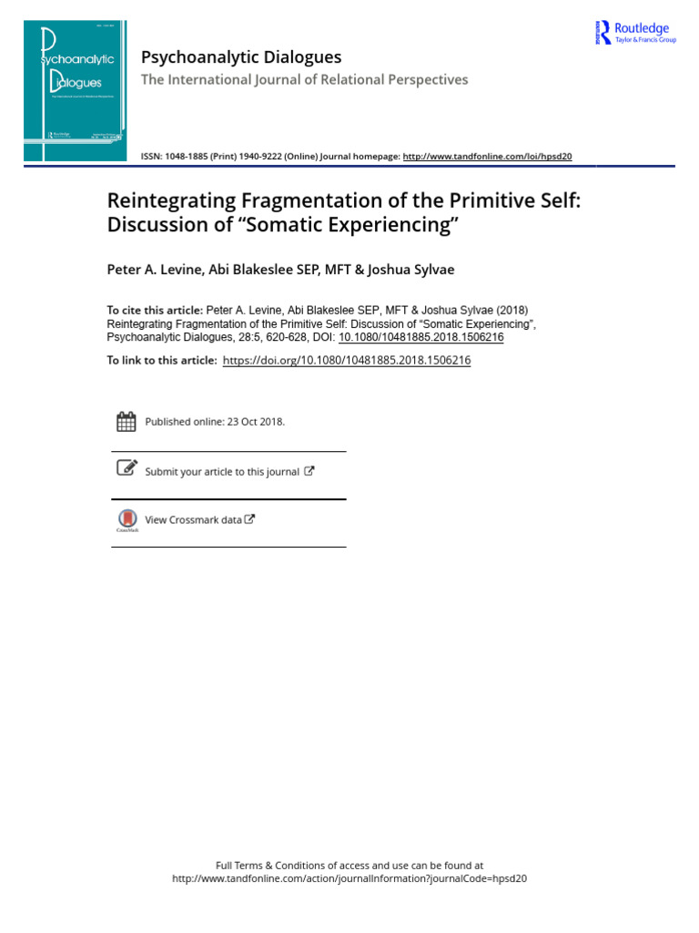 Reintegrating Fragmentation of The Primitive Self | PDF | Neuroscience ...