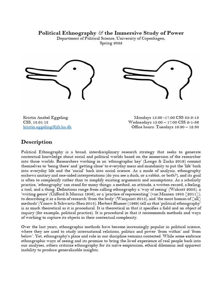 Syllabus Political-Ethnography Eggeling 2022 | PDF | Ethnography ...