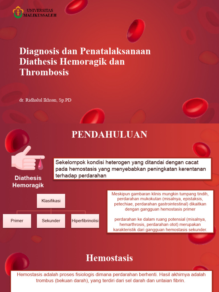 Diagnosis Dan Penatalaksanaan Diathesis Hemoragik Dan Thrombosis | PDF