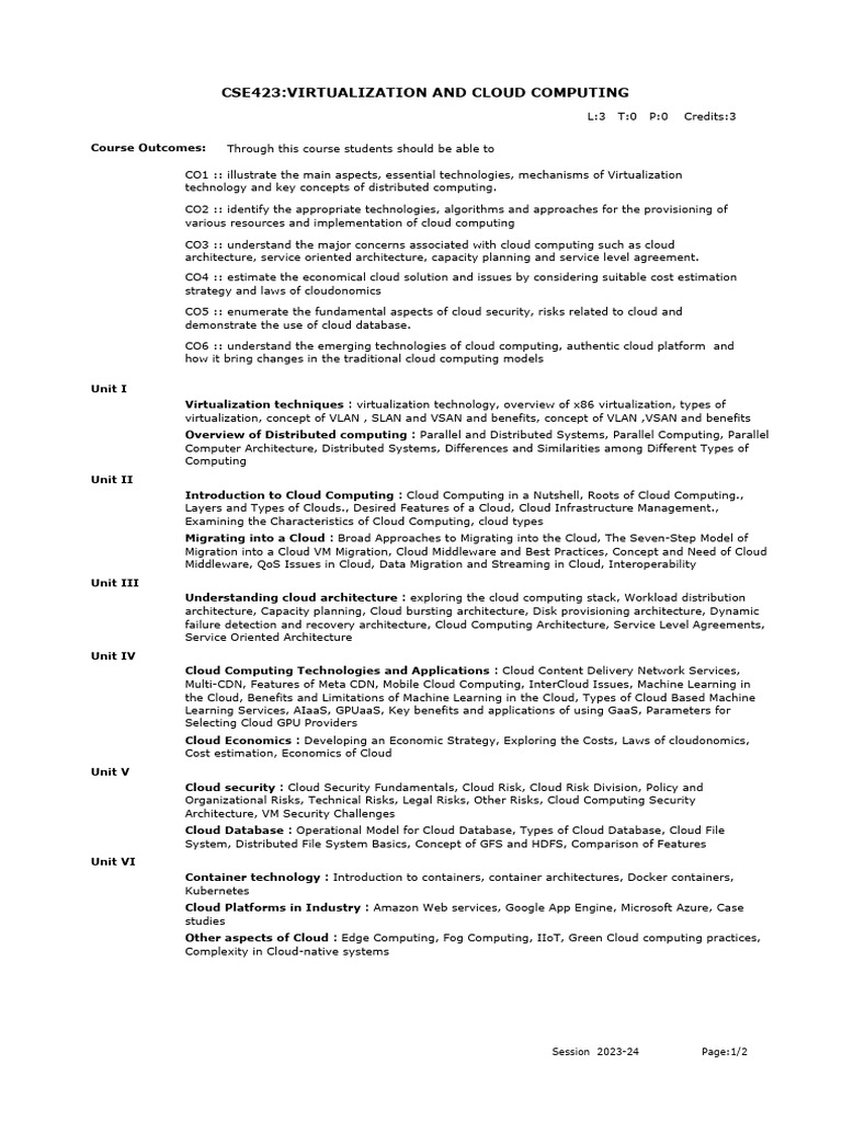 Kloudfrm Course Syllabus IPDownload | Download Free PDF | Cloud Computing | Computing