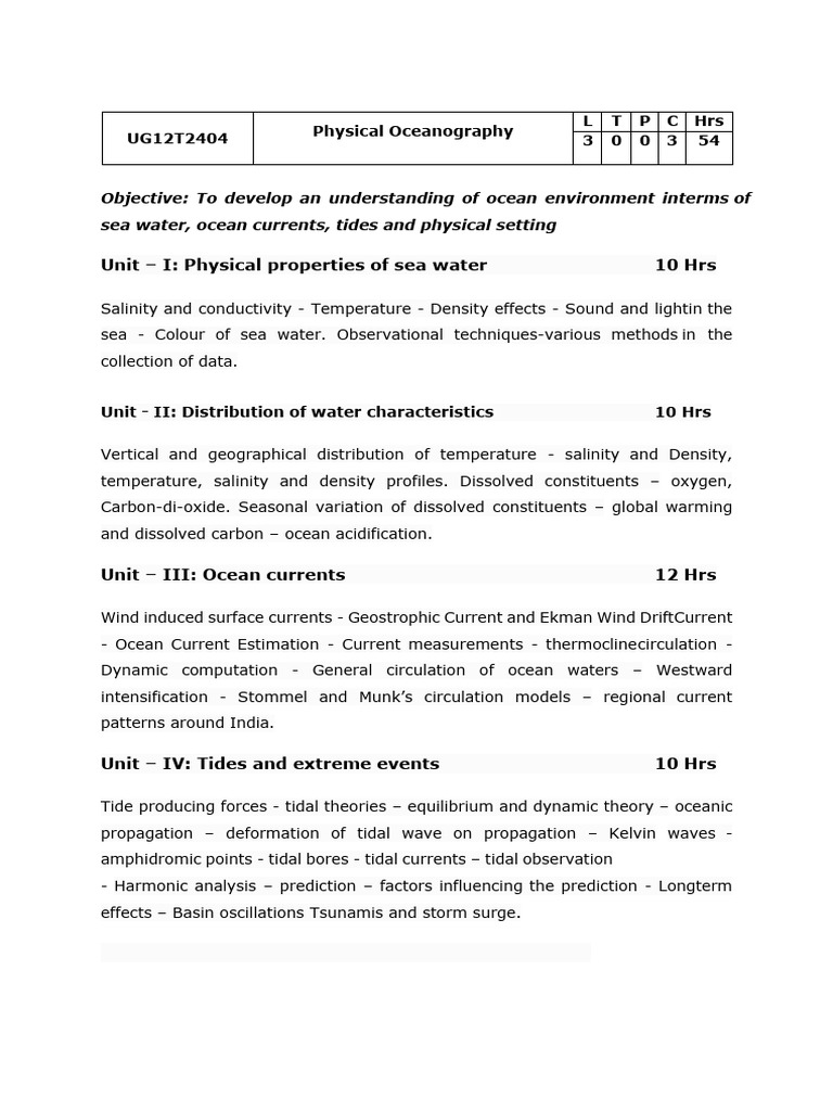 Physical Oceanography | PDF | Oceans | Oceanography