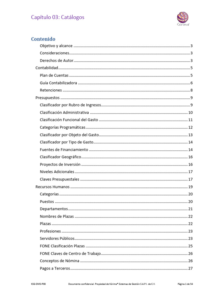 Cap03 Catalogos | PDF | Presupuesto | Contabilidad