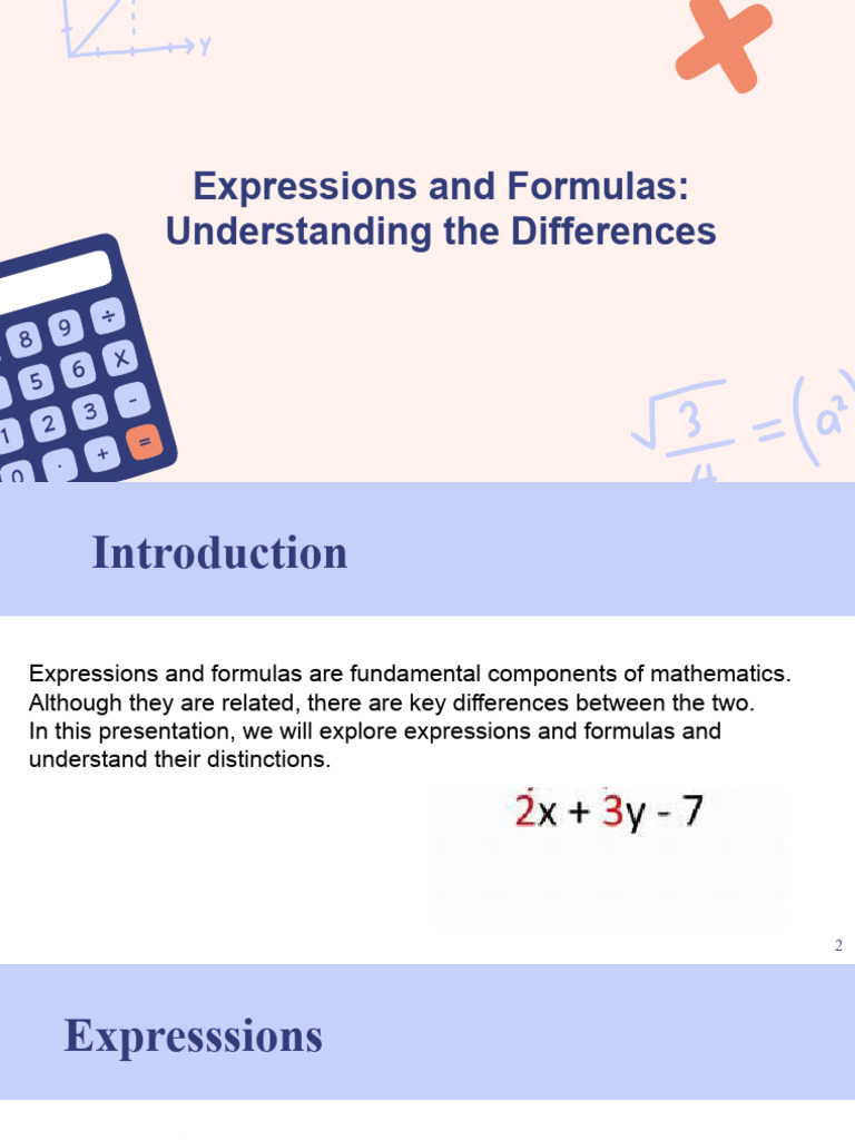 Expressions and Formulaes - Understanding Differences | PDF | Variable ...