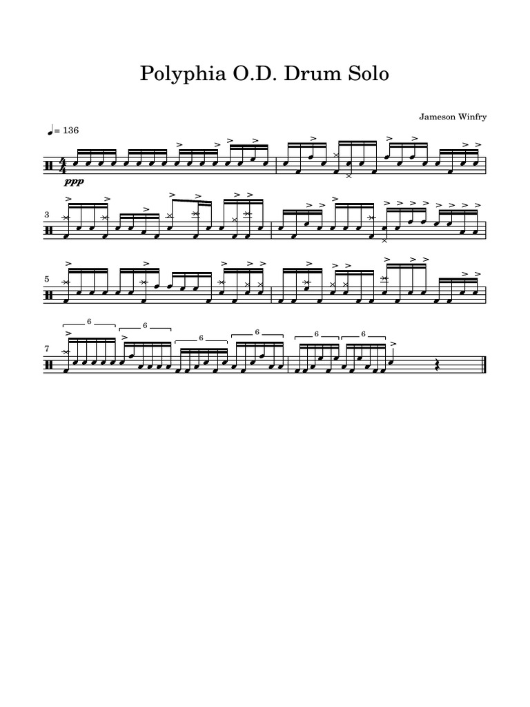 Polyphia O.D. Drum Solo Tab | PDF