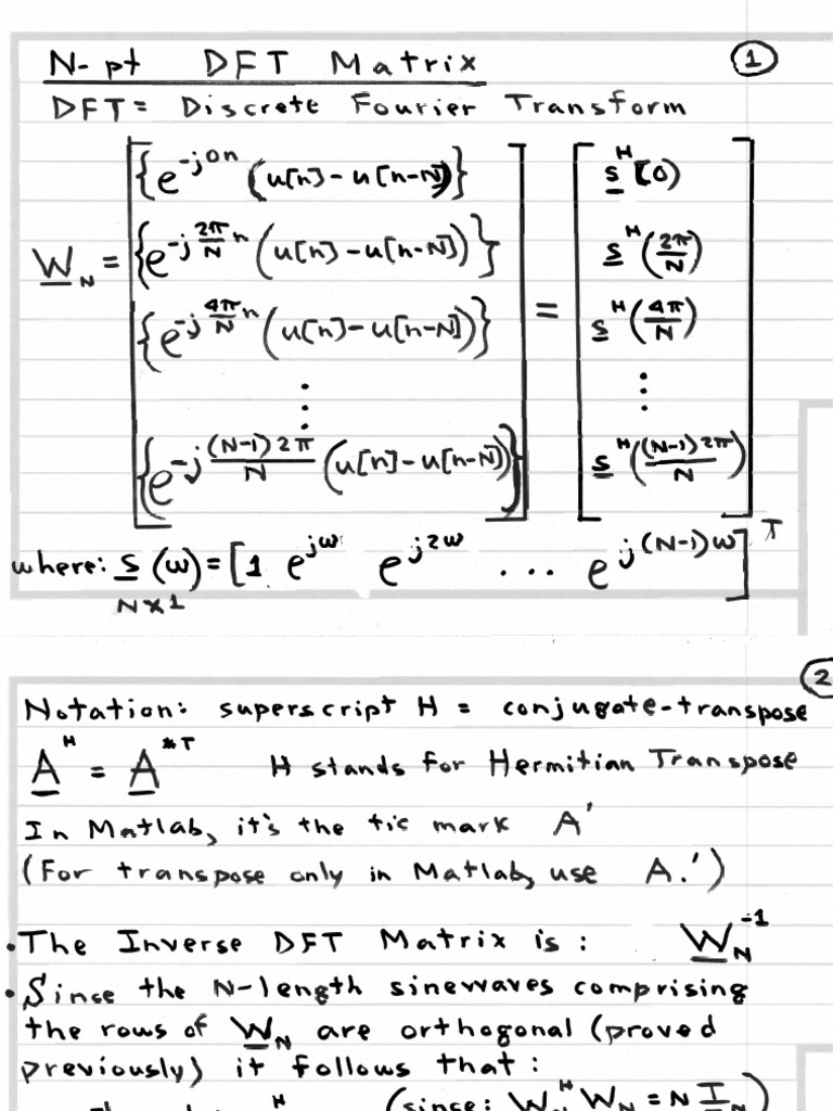 DFT Matrix | PDF