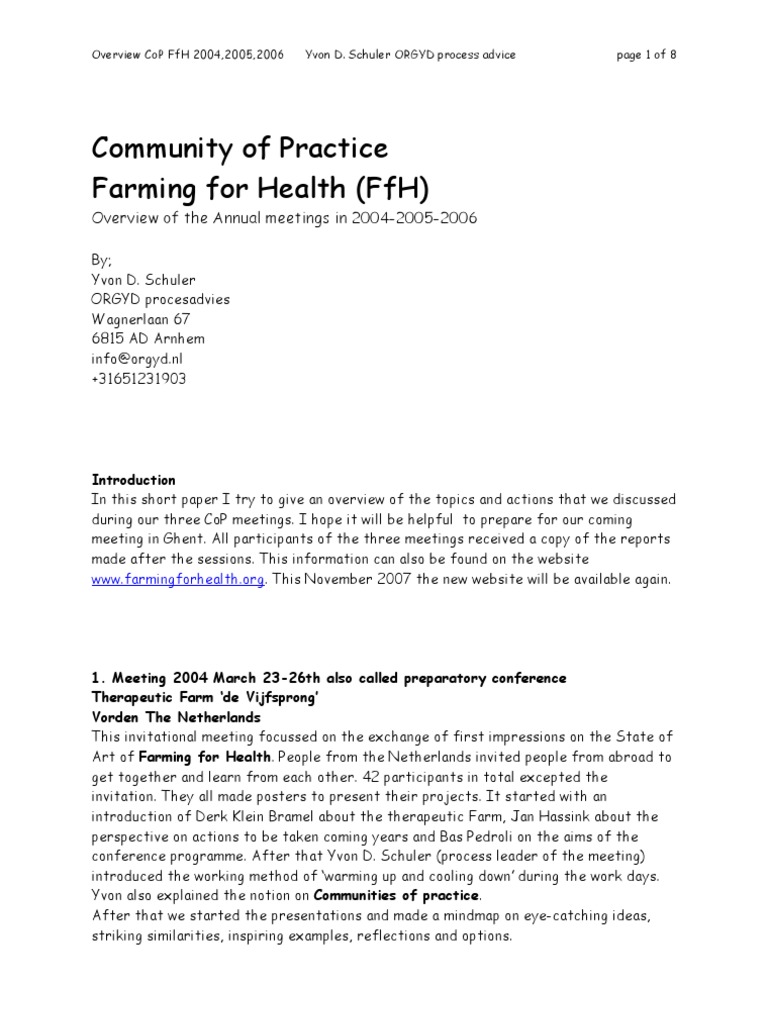 Overview of Farming For Health | PDF | Health Care | Evidence Based ...