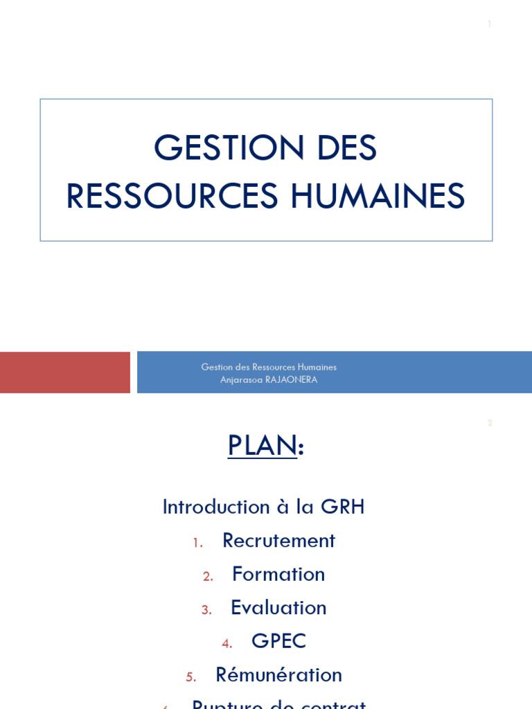 Gestion des Ressources Humaines : Guide Complet | PDF | Recrutement ...