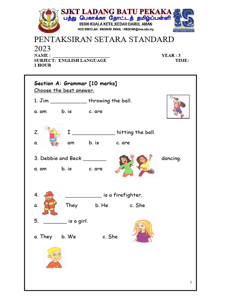 Mid Term English Paper Y3 | PDF