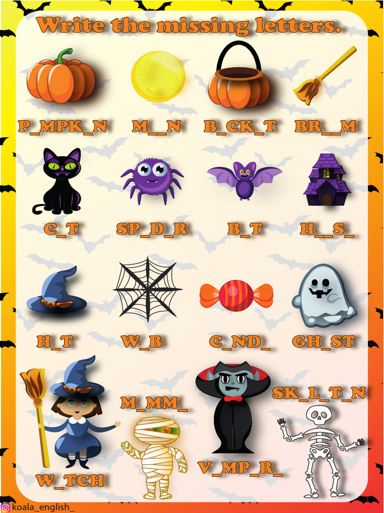 Missing Letters Halloween | PDF