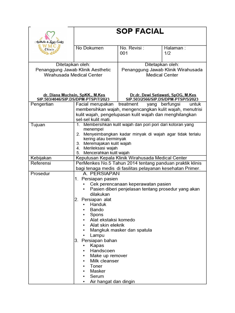 SOP FACIAL | PDF