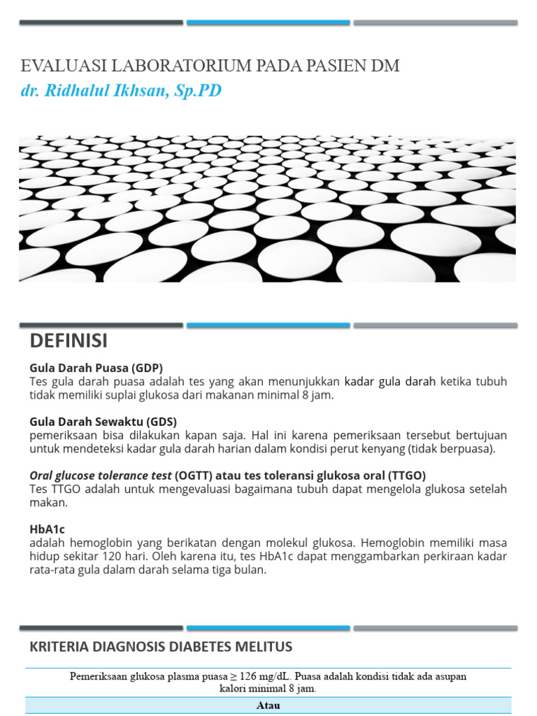 Evaluasi Lab Pada Pasien DM | PDF