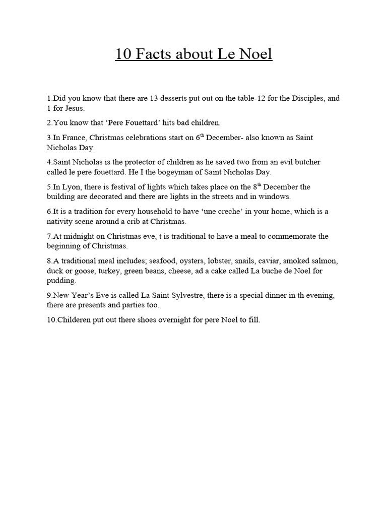 10 Facts About Le Noel | PDF