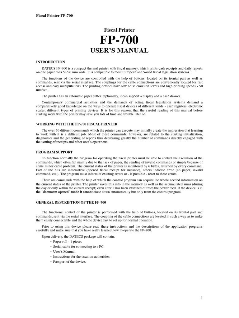 Manual Printer | PDF | Printer (Computing) | Receipt