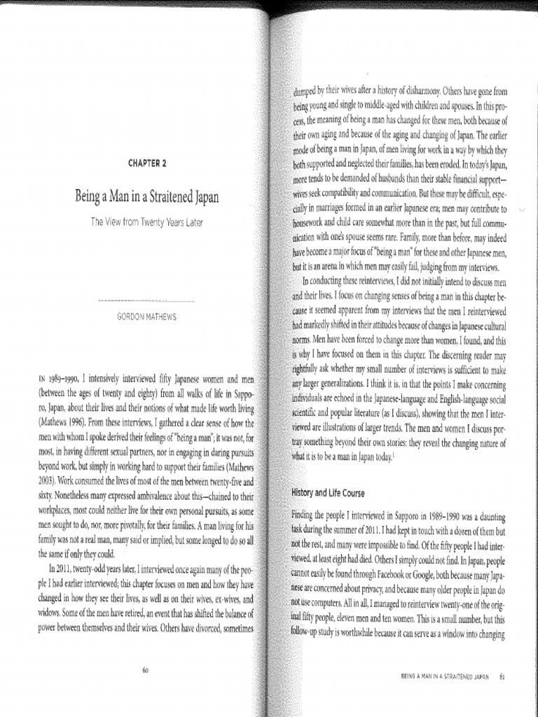 Being A Man in A Straintened Japan (G. Mathews) | PDF