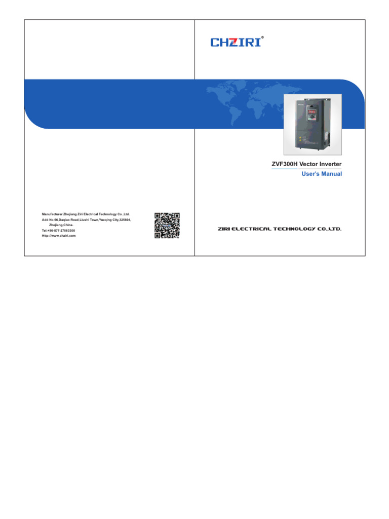 Chziri Zvf300h Frequency Inverter User Manual | PDF | Electric Motor | Power Inverter