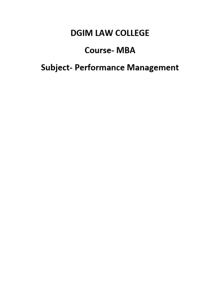 Performance ManagementMBA NOTES | PDF | Performance Appraisal ...