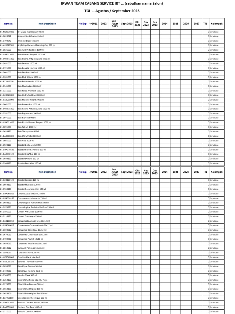 Sept 23 Form So Barang Service Pdf