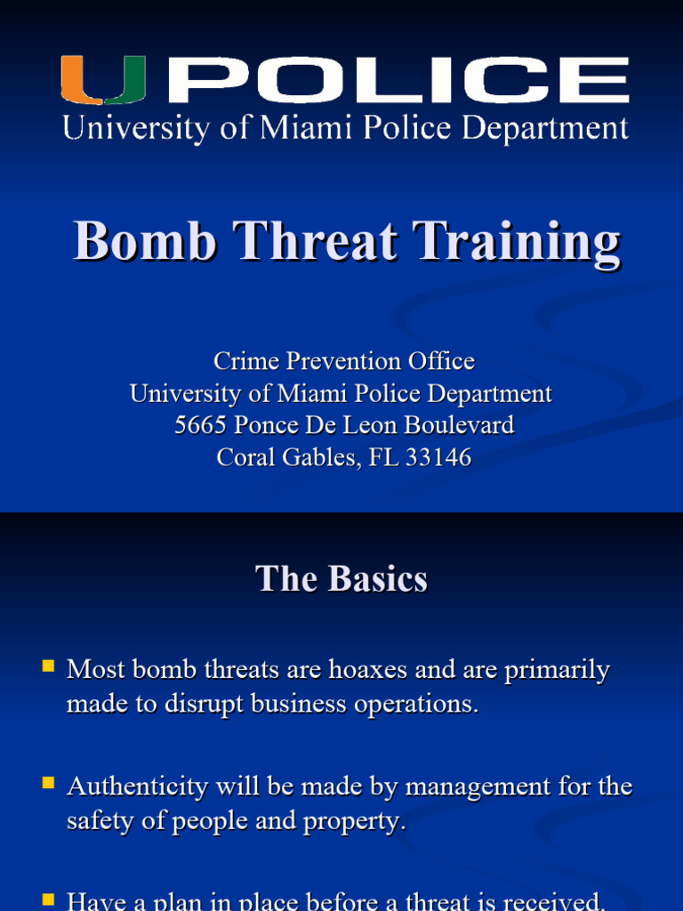 Bomb Threat Training | PDF | Emergency | Safety