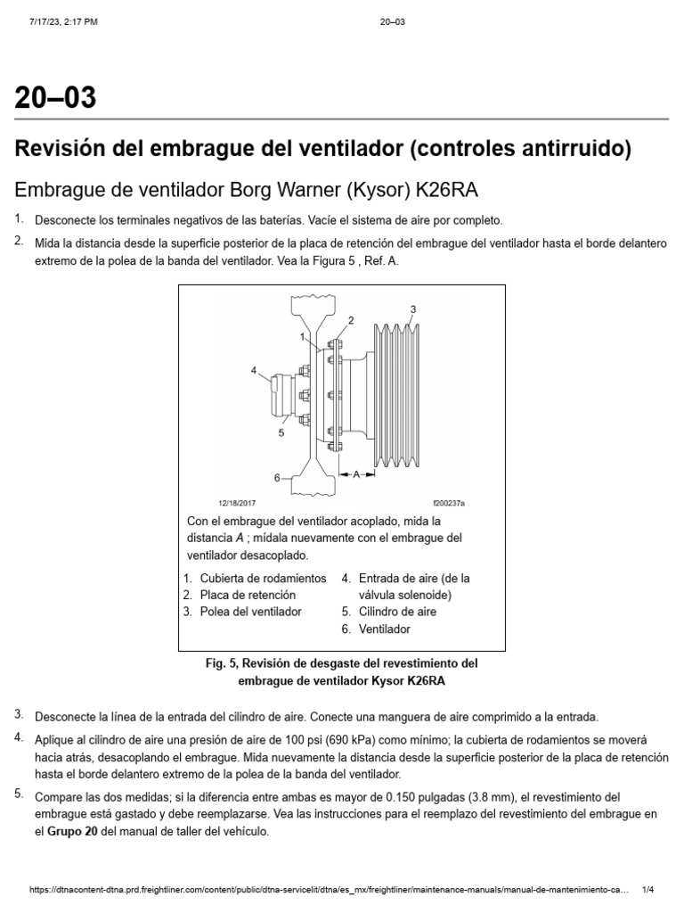 Revision Fan Clutch | Descargar gratis PDF | Embrague | Ingeniería mecánica