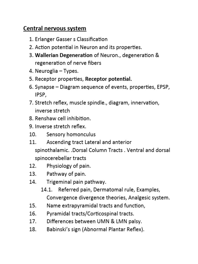 Central Nervous System & Physiology Guide | PDF | Wellness