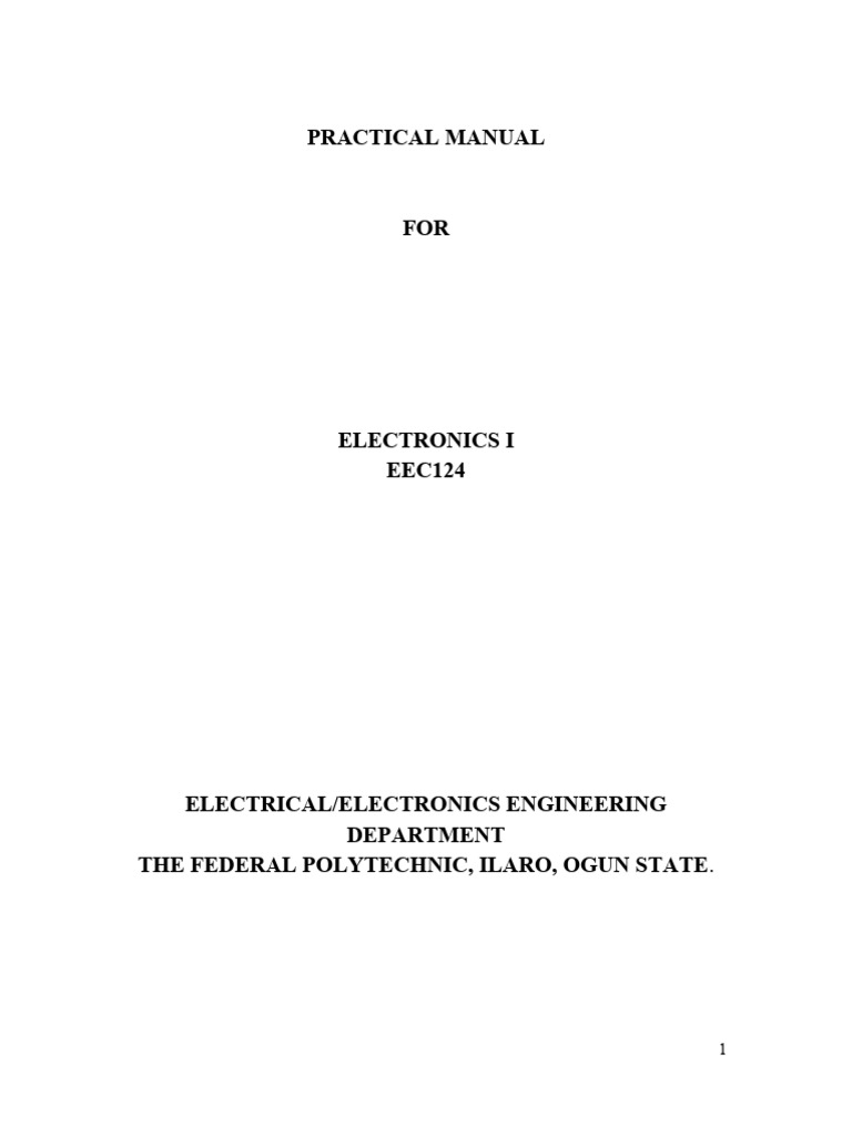 EEC124 Practical Manual | PDF | P–N Junction | Bipolar Junction Transistor