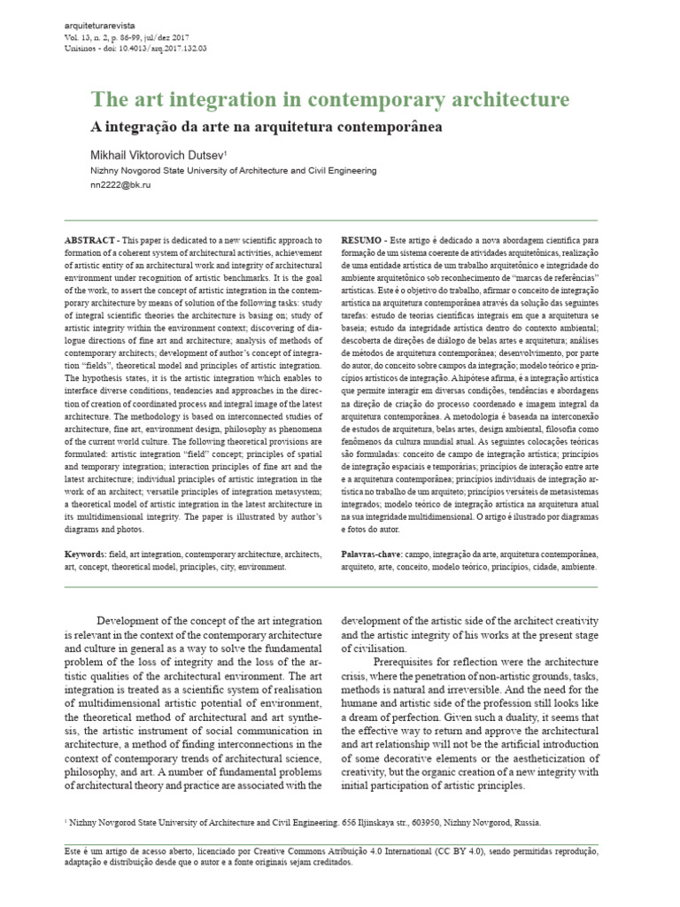 The Art of Integration in Contemporary Architecture | PDF | Estética ...