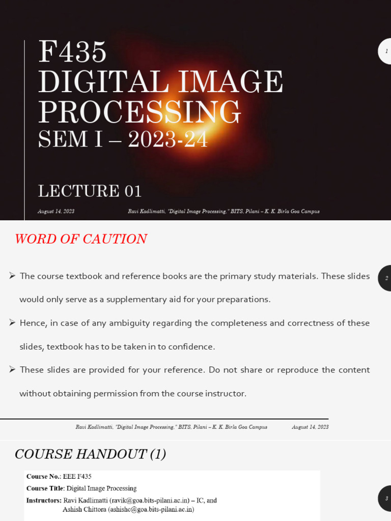 DIP Slides - Merged | PDF | Computer Vision | Cognitive Science