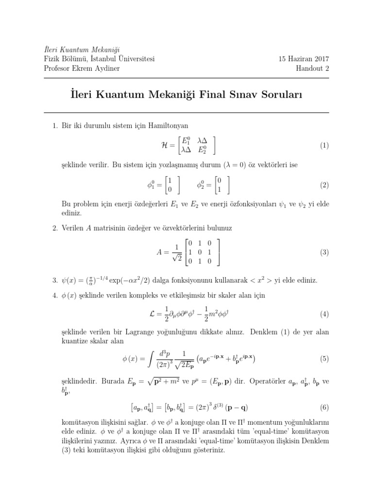 Advance QM 2017s Final Exam | PDF