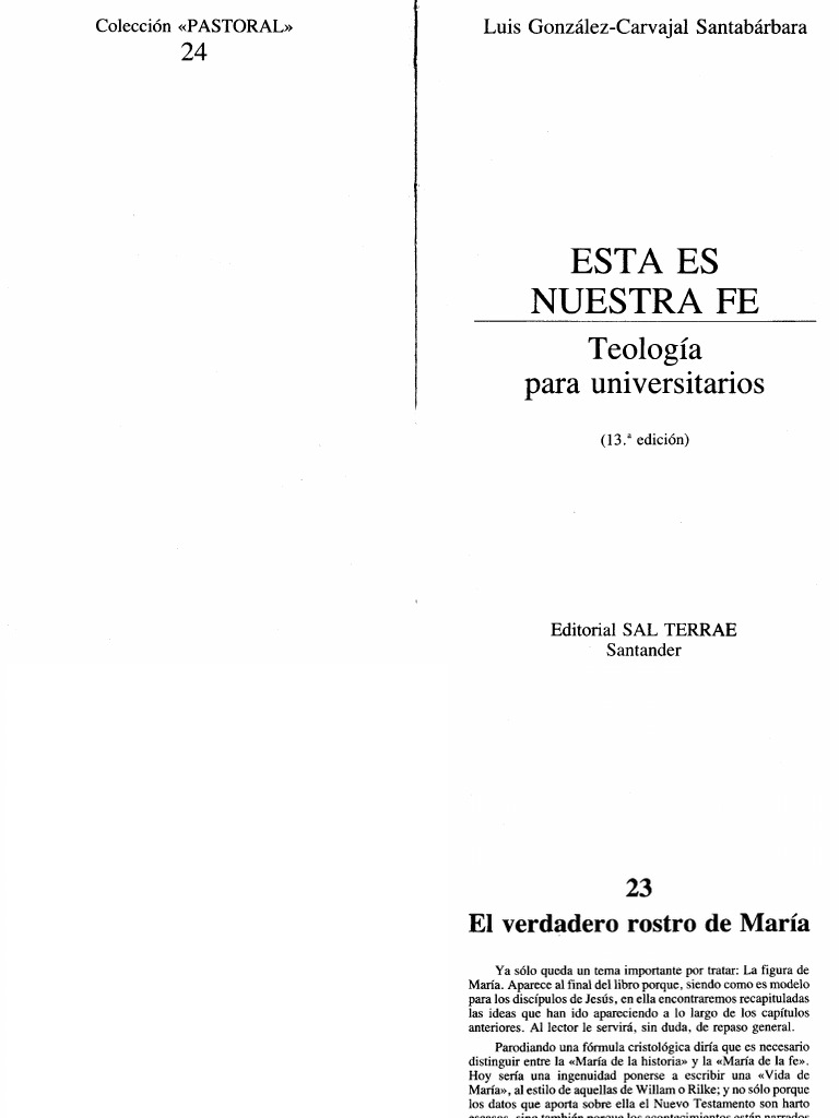 Tema 2 Esta Es Nuestra Fe. Teología para Universitarios | PDF | María, madre de Jesús | Jesús