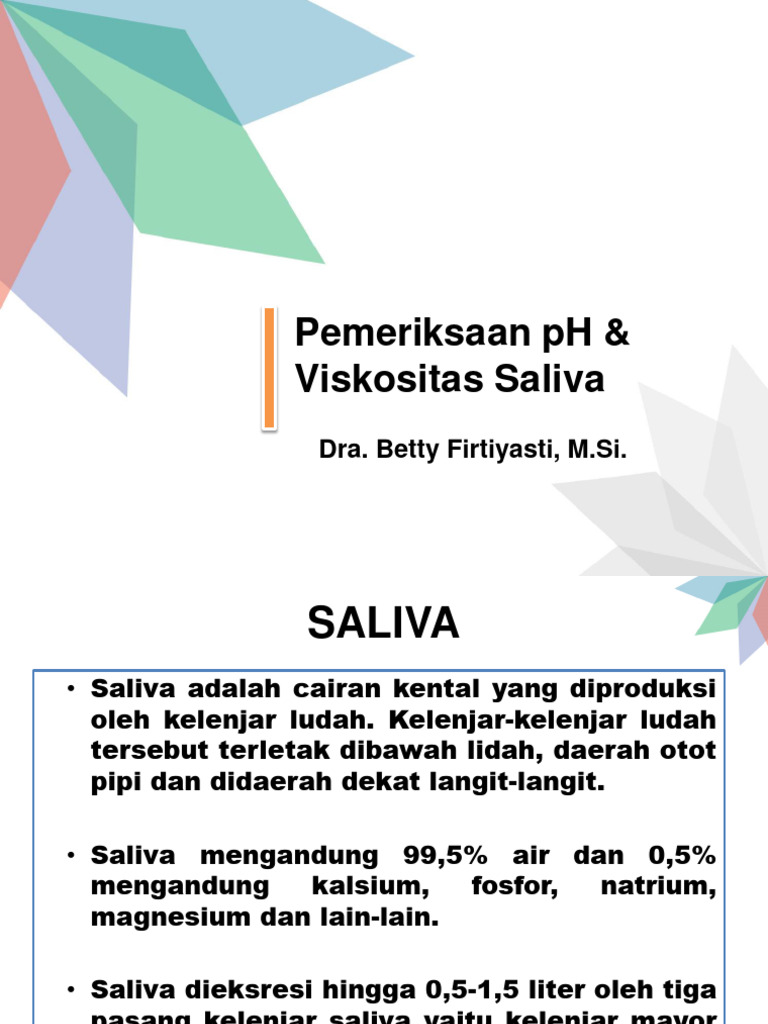 Pemeriksaan PH Dan Viskositas Saliva PDF | PDF