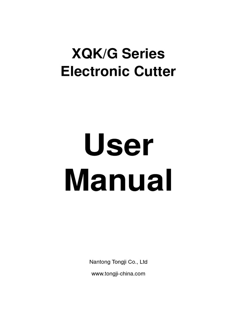 XQK Series Electronic Cutter User Manual | PDF | Crane (Machine ...